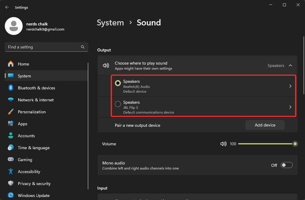 How to Set the Default Audio Device on Windows 11
