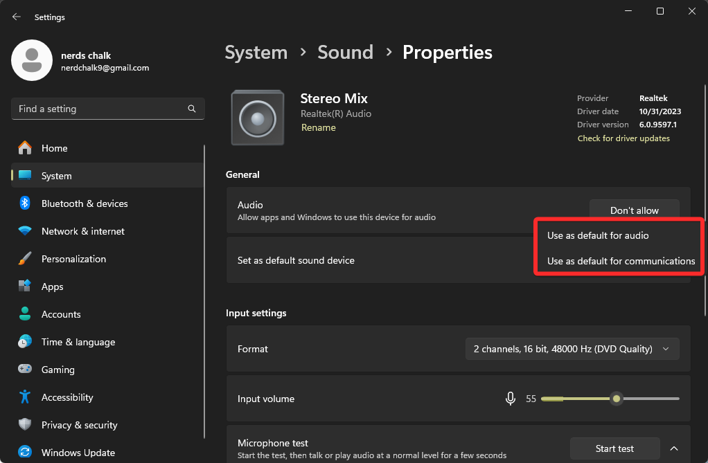 How to Set the Default Audio Device on Windows 11