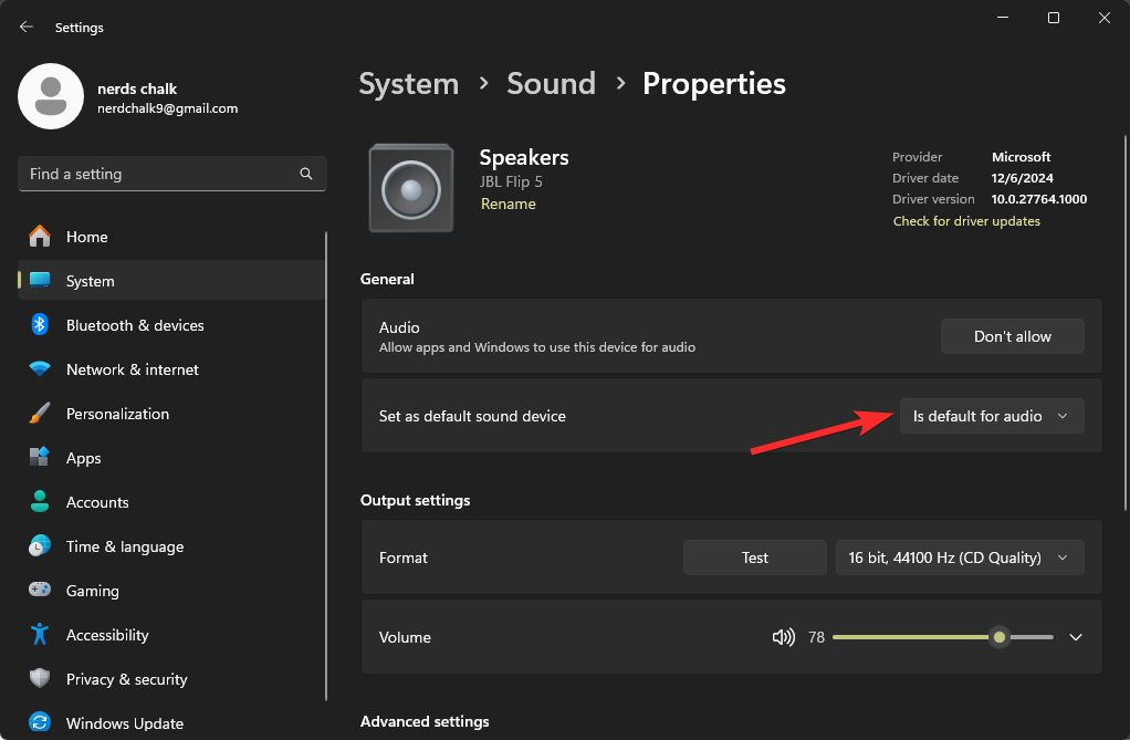 How to Set the Default Audio Device on Windows 11