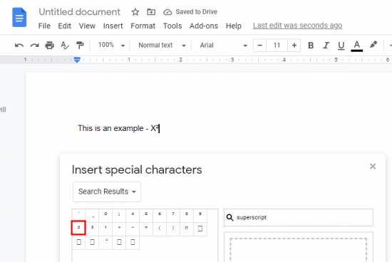 Google Docs: How To Subscript and Superscript Both at the Same Time