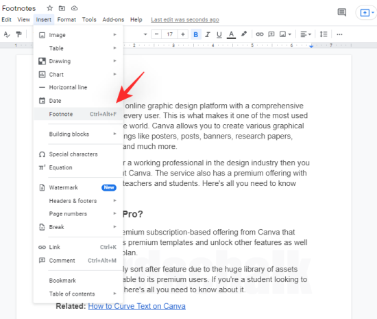 How to Insert Footnotes in Google Docs