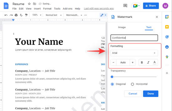 How to Add Text Watermark in Google Docs: Use 'Confidential', 'Draft ...