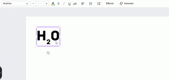 How to do subscript and superscript in Canva