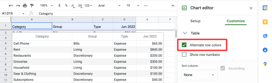 How to Insert and Format a Table in Google Sheets