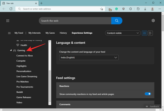 How to Customize Your Gaming Feed in Microsoft Edge