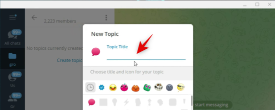How to create a topic in a group chat on Telegram