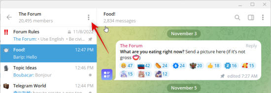 How to create a topic in a group chat on Telegram