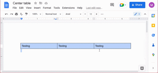 How to Center a Table in Google Docs on PC or Mobile App