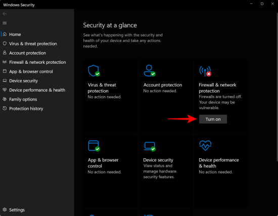 How to turn on Windows Defender in Windows 11